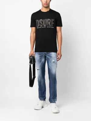 Dsquared2 Logo-studded Short-sleeve T-shirt - Black