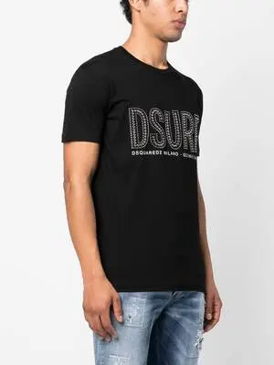 Dsquared2 Logo-studded Short-sleeve T-shirt - Black