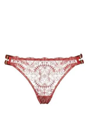 BORDELLE Cymatic Sheer-lace Thong - Red
