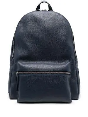 ORTIGNI Logo Zipped Backpack - Blue