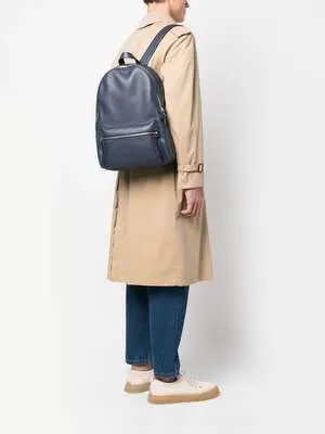 Orciani Logo Zipped Backpack - Blue