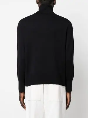 Sandro Zip-up Wool Blend High Neck Cardigan - Blue
