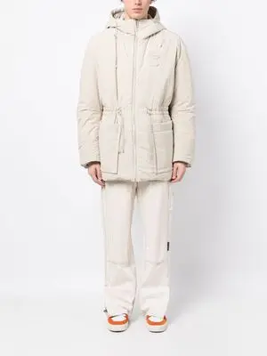 Off-White Logo-patch Hooded Jacket - Neutrals