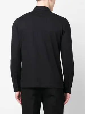 TOM FORD Button-front Long-sleeved Polo Shirt - Black