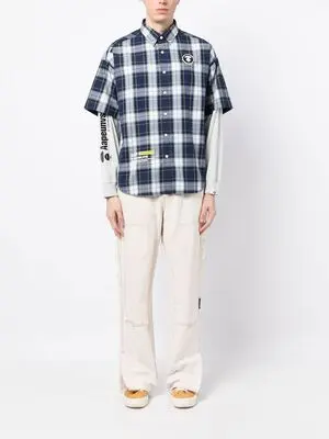 AAPE BY *A BATHING APE Layered Plaid-check Print Shirt