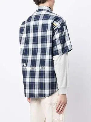 AAPE BY *A BATHING APE Layered Plaid-check Print Shirt