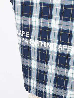 AAPE BY *A BATHING APE Layered Plaid-check Print Shirt