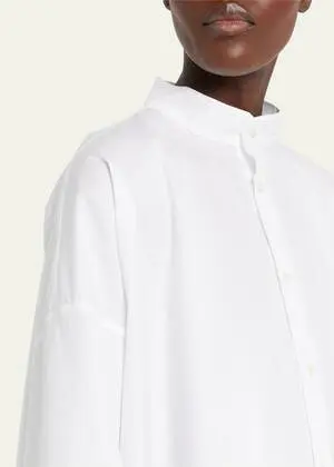 Eskandar Cotton Poplin A-line Shirt - Black