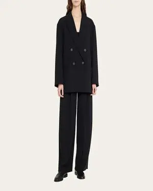 Vince Double-breasted Crepe Blazer