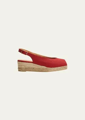 CastaÑer Castaner Dosalia Canvas Wedge Espadrilles - Rojo Carmin