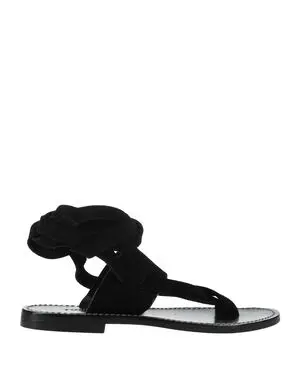 TWINSET Thong Sandal In Leather - Black