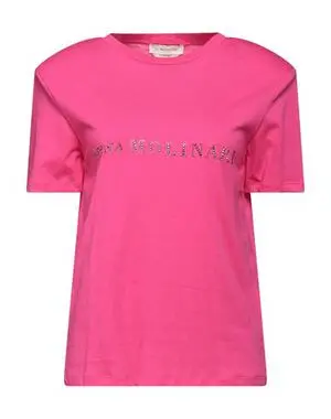 ANNA MOLINARI Printed Cotton T-shirt - Fuchsia