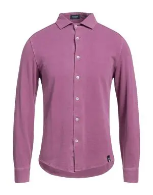 DRUMOHR Man Shirt Light Grey Size M Cotton Mauve