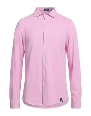 DRUMOHR Man Shirt Light Grey Size M Cotton Pink
