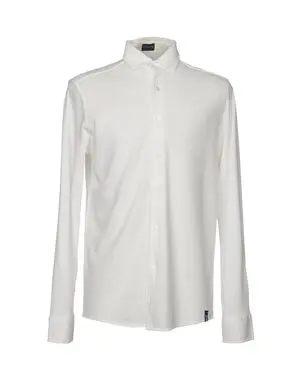 DRUMOHR Man Shirt Light Grey Size M Cotton White