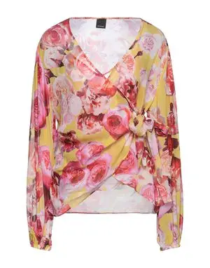 Pinko Floral-print Crepe Top - Yellow