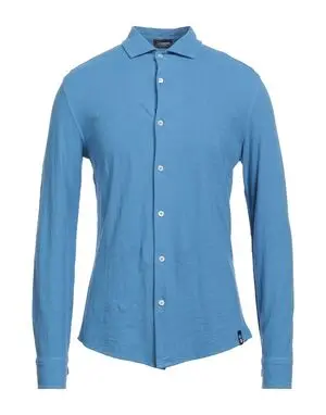 DRUMOHR Man Shirt Military Green Size M Cotton, Linen Azure
