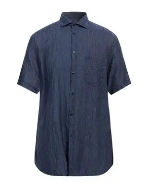 TRUSSARDI Shirt Size Linen - Navy