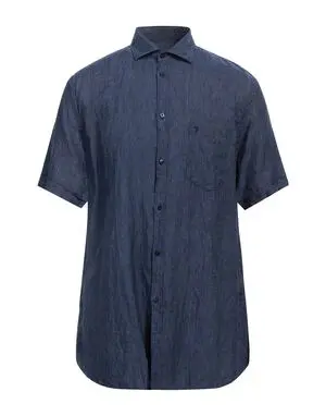 TRUSSARDI Shirt Size Linen - Navy