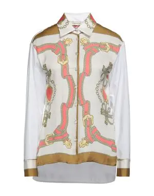 ANNA MOLINARI Printed Twill Shirt White