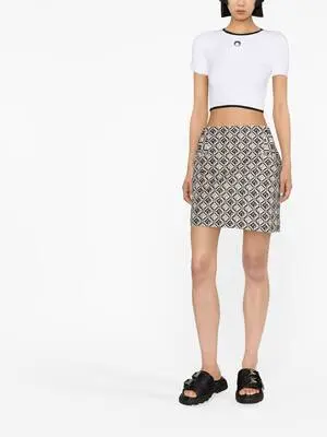 MARINE SERRE Embroidered-motif Crop Top