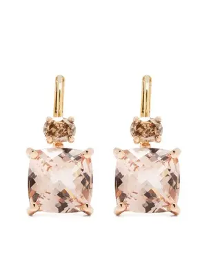 WOUTERS & HENDRIX 18kt Rose Morganite And Diamond Earrings - Gold