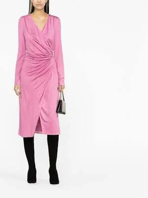 TOM FORD Ruched Wrap Midi Dress