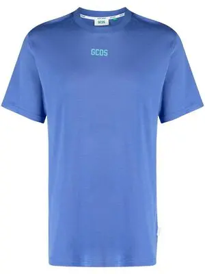 Gcds Logo-print Cotton T-shirt - Blue