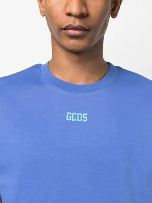 Gcds Logo-print Cotton T-shirt - Blue