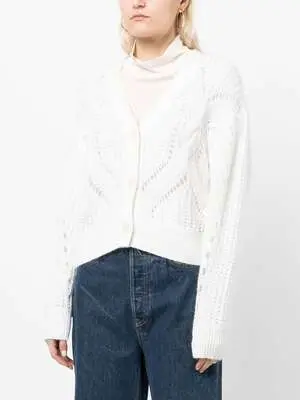 IRO PARIS Open-knit Cotton-wool Blend Cardigan