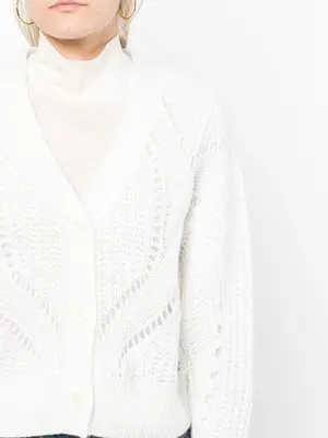 IRO PARIS Open-knit Cotton-wool Blend Cardigan