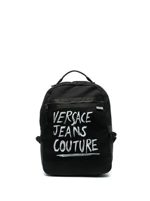 Versace Graffiti Logo-print Backpack - Black