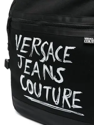 Versace Graffiti Logo-print Backpack
