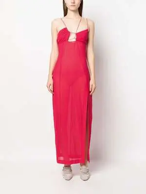 NENSI DOJAKA Long Asymmetric-neck Dress