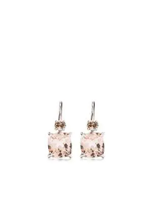 WOUTERS & HENDRIX 18kt White Gold Diamond And Morganite Earrings - Silver
