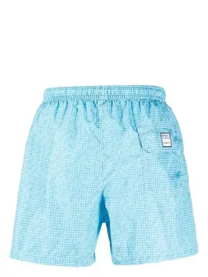 Fedeli Madeira Printed Swim Shorts - Blue