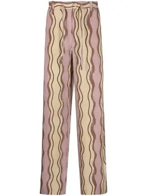 Jacquemus Striped Wide-leg Trousers - Brown