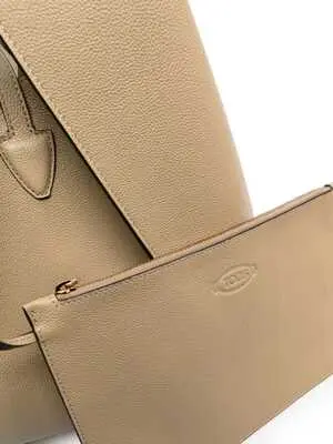 TOD'S Medium Leather Tote - Neutrals