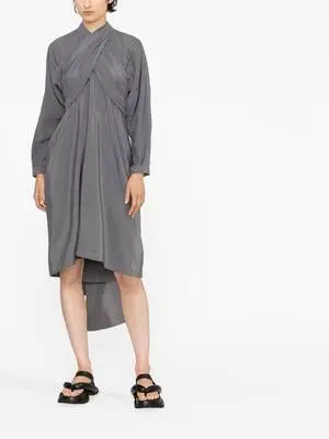 LEMAIRE Silk-blend Wrap-around Midi Dress