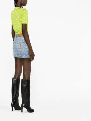 Versace Allover Denim Miniskirt