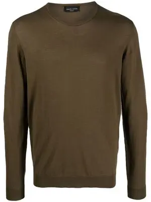 ROBERTO COLLINA Crew-neck Jumper - Green