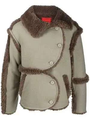 Eckhaus Latta Fleece-trim Sherpa Jacket