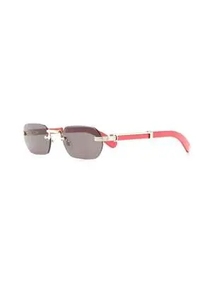 Cartier Tinted Geometric-frame Sunglasses - Gold