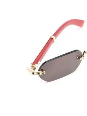 Cartier Tinted Geometric-frame Sunglasses - Gold