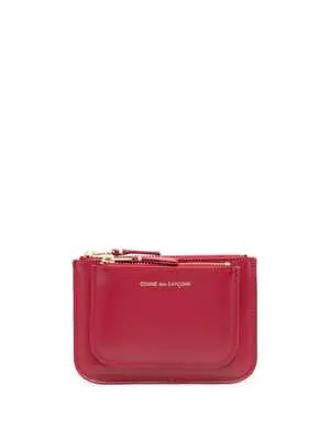 Comme Des Garçons Logo-stamp Leather Purse - Red