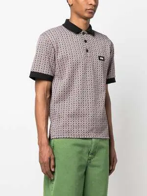 Gcds Logo-patch Jacquard Polo Shirt