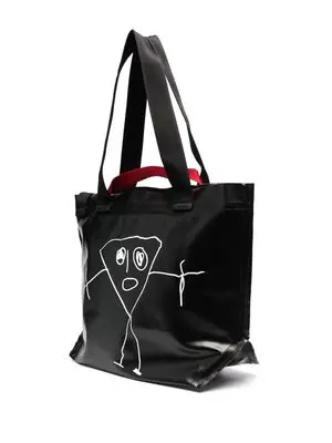 Plan C Graphic-print Shoulder Bag - Black