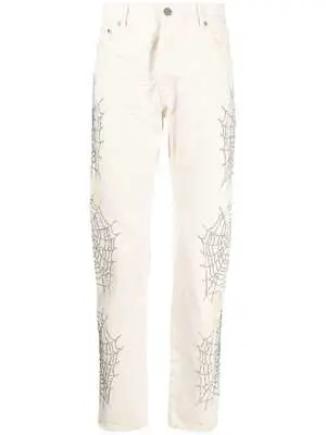 Palm Angels Gem Embellished Slim-cut Jeans