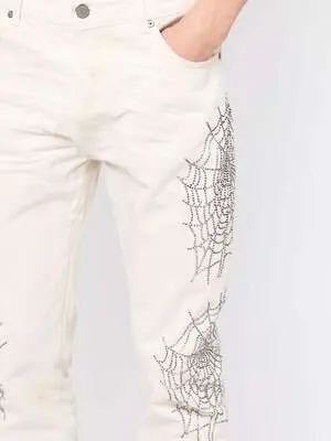 Palm Angels Gem Embellished Slim-cut Jeans