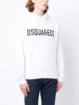 Dsquared2 Logo-print Cotton Hoodie - White